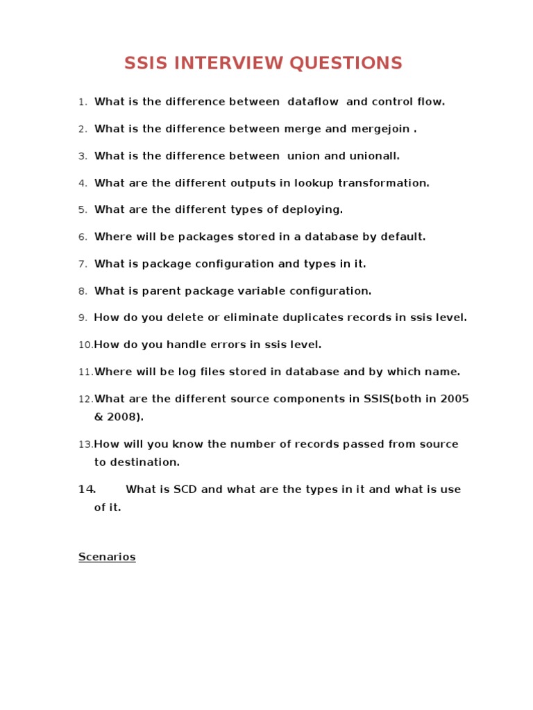 SSIS Interview Questions | PDF | Backup | Databases