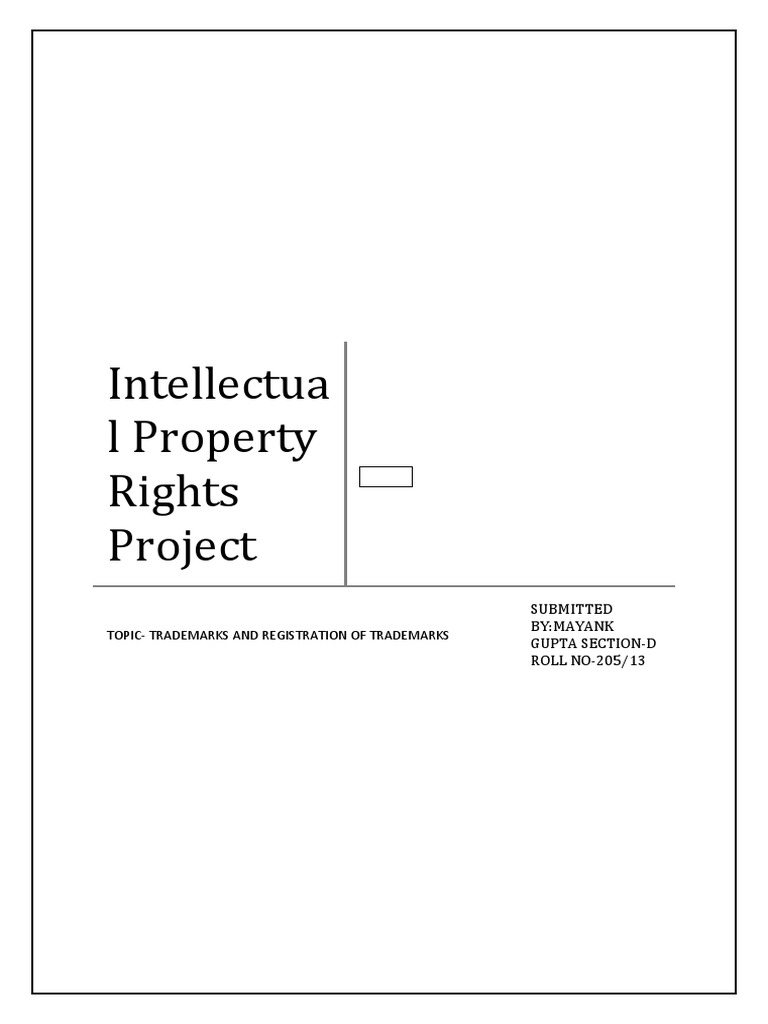 Ipr Project | Download Free PDF | Trademark | Domain Name Registrar