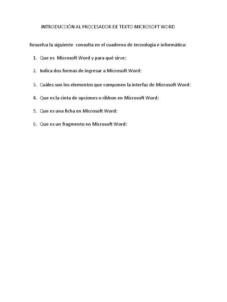 Introducción Al Procesador de Texto Microsoft Word | PDF