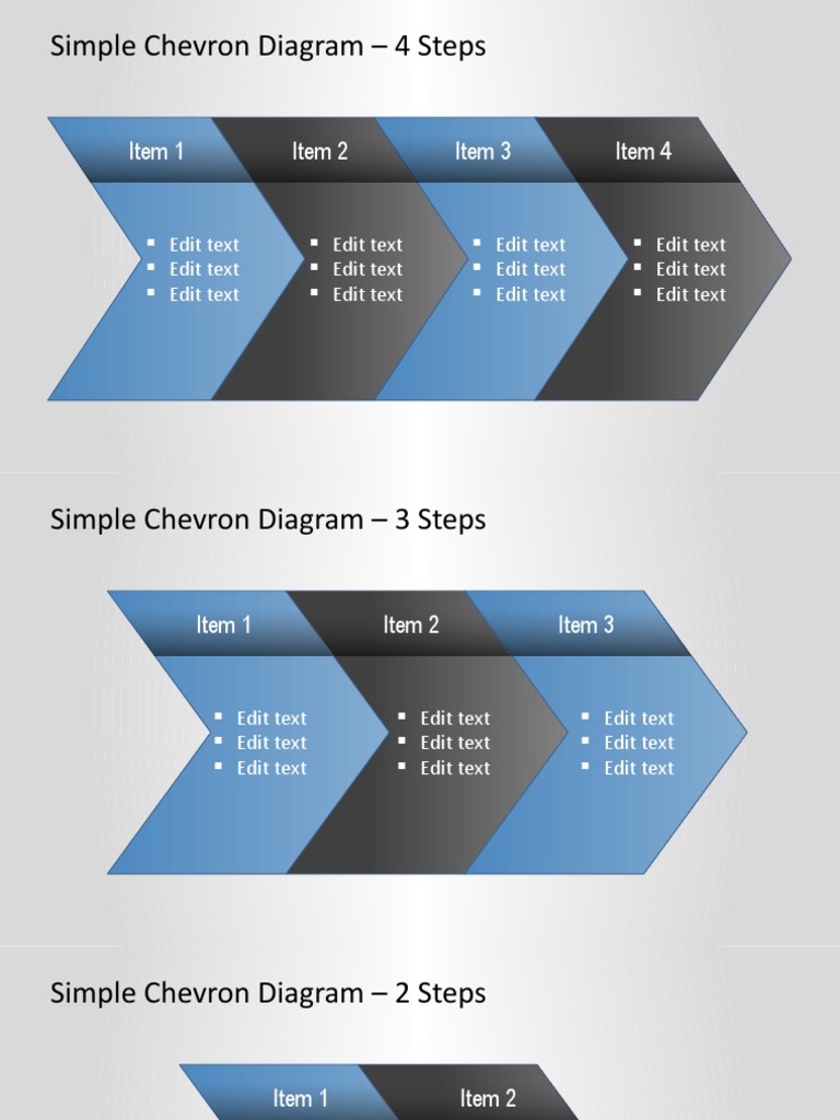 Simple Chevron Diagram - 4 Steps: Item 1 Item 2 Item 2 Item 3 Item 4 | PDF