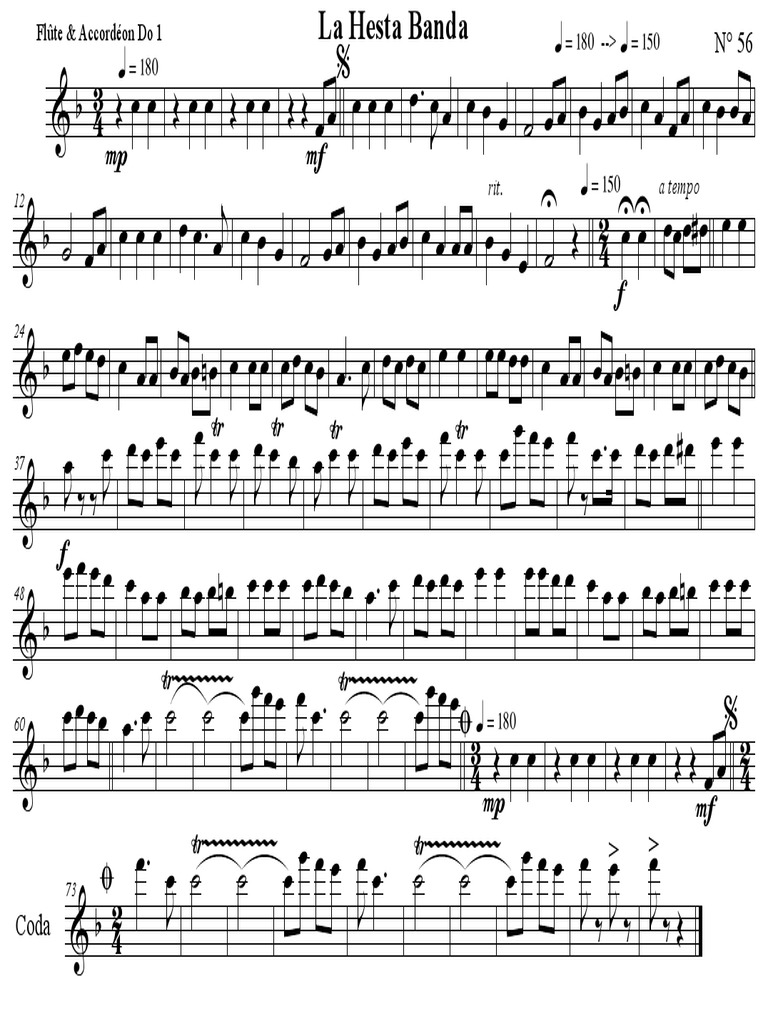 56 - La Hesta Banda - Flute - & - Accordeon - Do - 1 | PDF