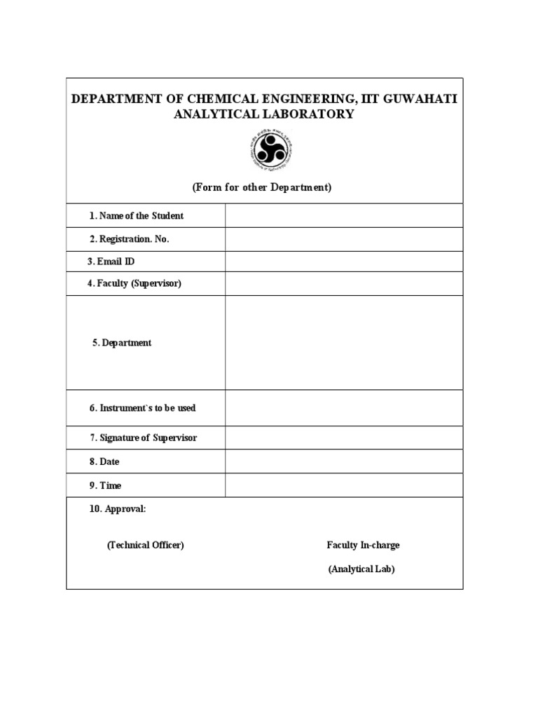 IIT Guwahati Analytical Lab Request Form | PDF