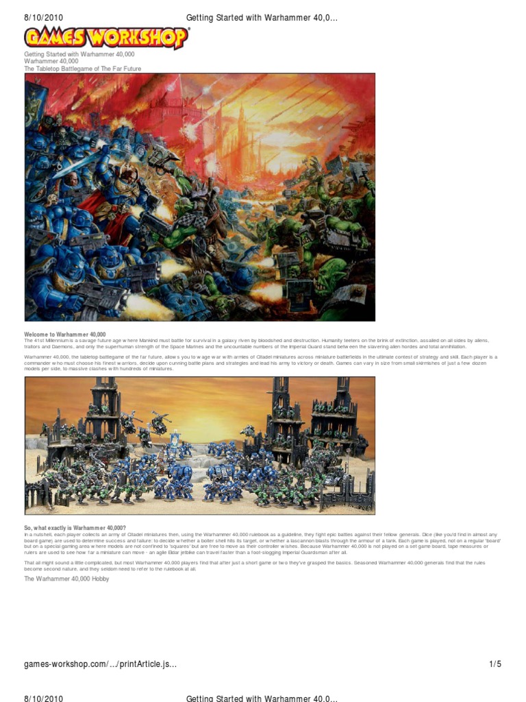Getting Started With Warhammer 40,000 - Games Workshop | PDF | Leisure