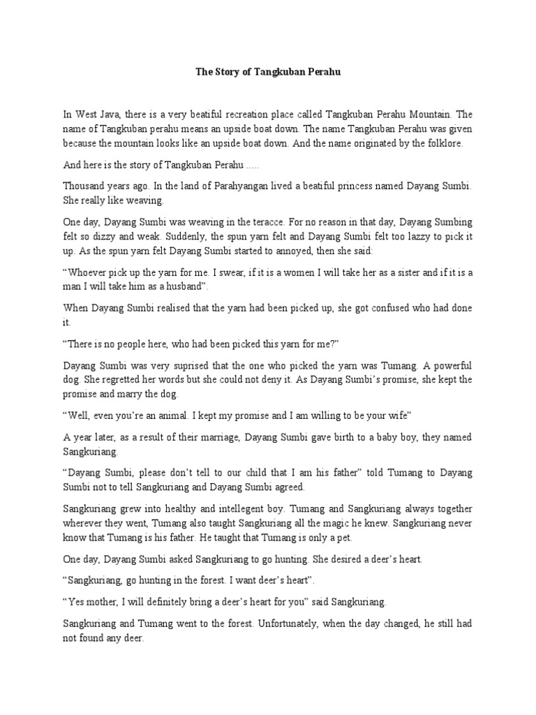 Story Telling 'Tangkuban Perahu' | PDF