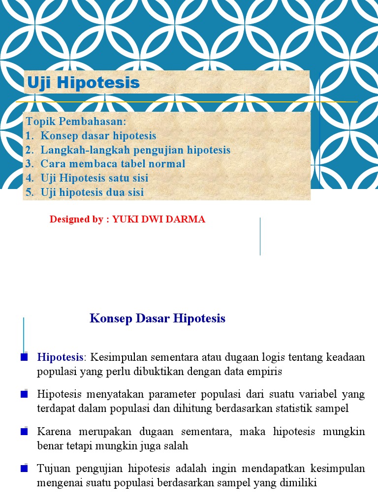 Panduan Lengkap Uji Hipotesis | PDF | Metode & Bahan Ajar