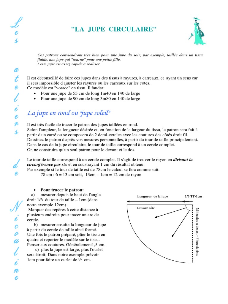 Patron Jupe Circulaire Facile à Réaliser | PDF | Vêtements | La nature