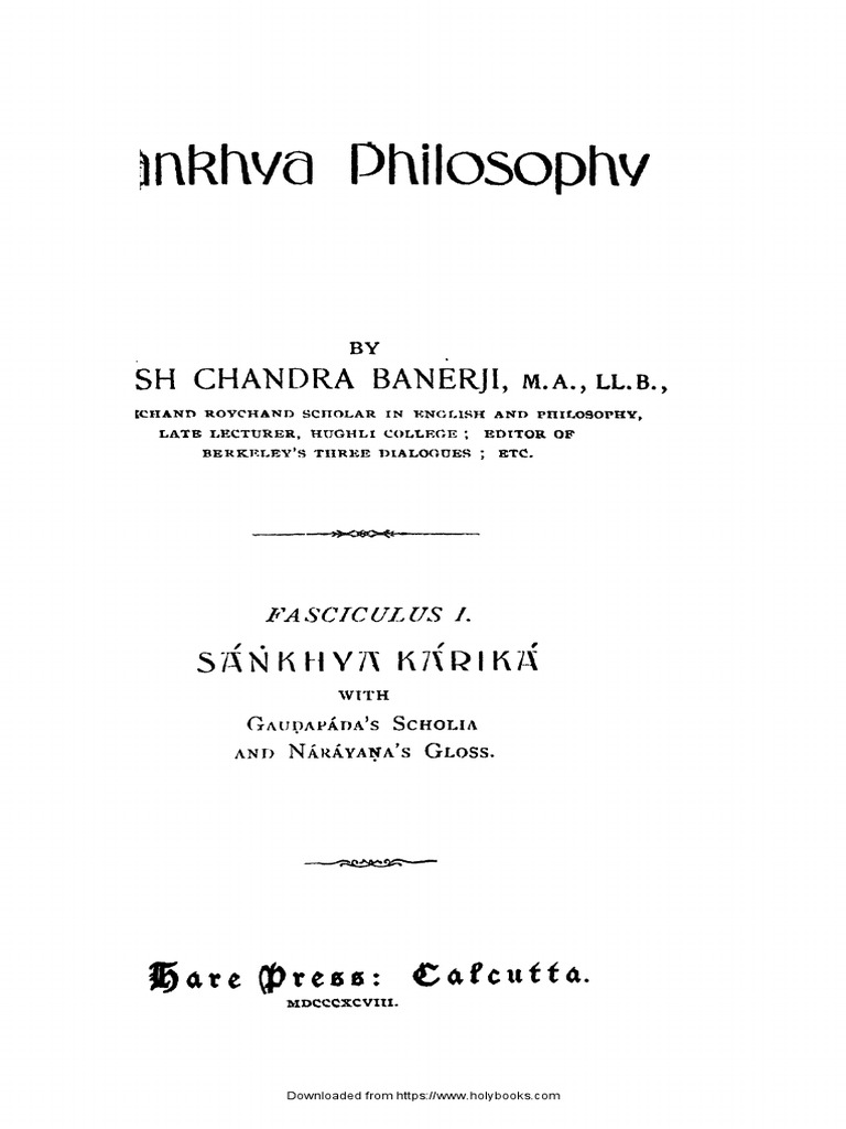 Sankhya Philosophy | PDF | Perception | Idealism