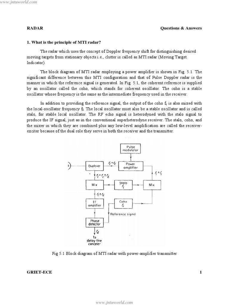 Radar Questions & Answers | PDF | Radar | Detector (Radio)