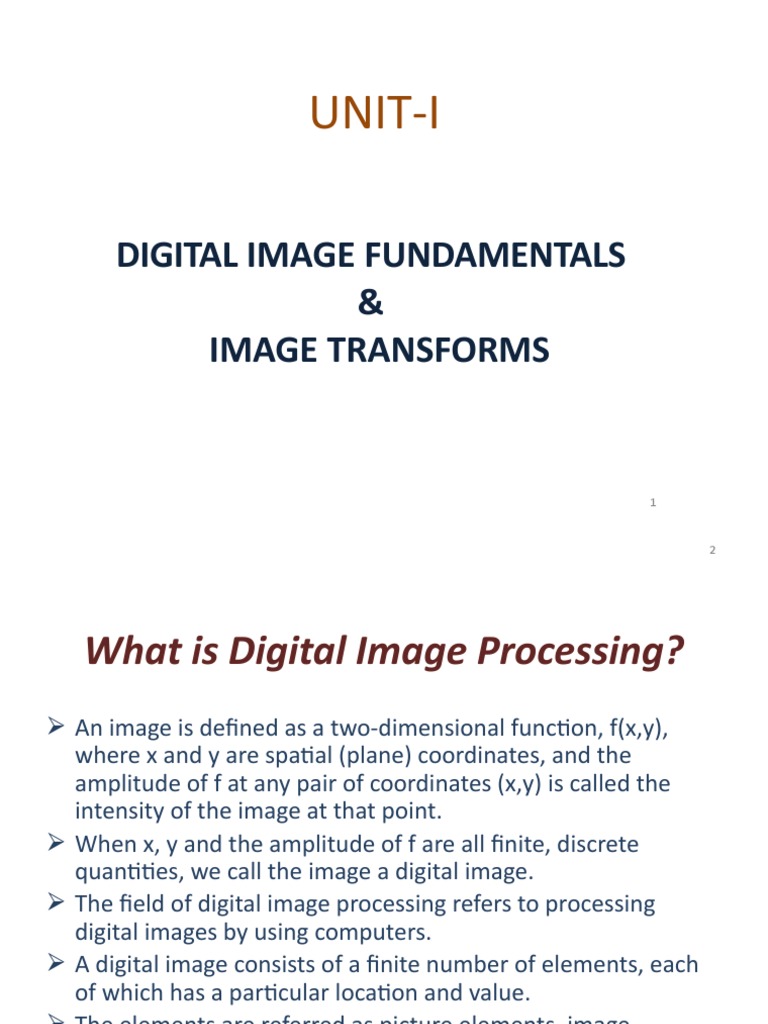 Unit-I: Digital Image Fundamentals & Image Transforms | PDF | Eye | Retina