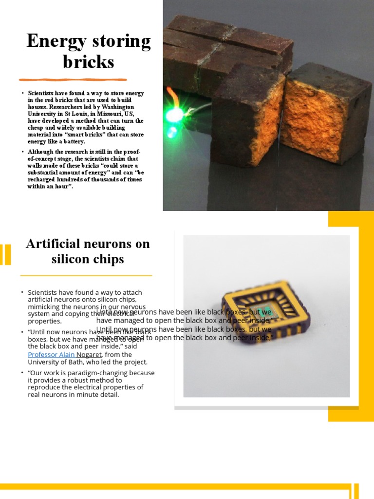 Energy Storing Bricks: - Scientists Have Found A Way To Store Energy | PDF