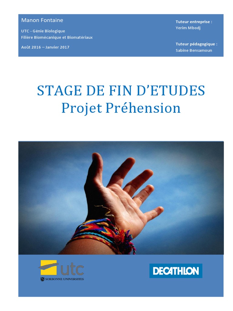 Rapport de Stage Projet Prehension Manon Fontaine | PDF | Des sports ...