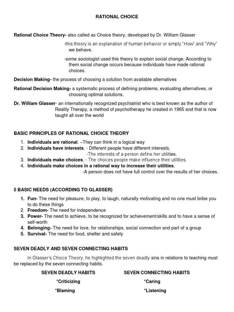 Rational Choice | PDF | Rationality | Choice