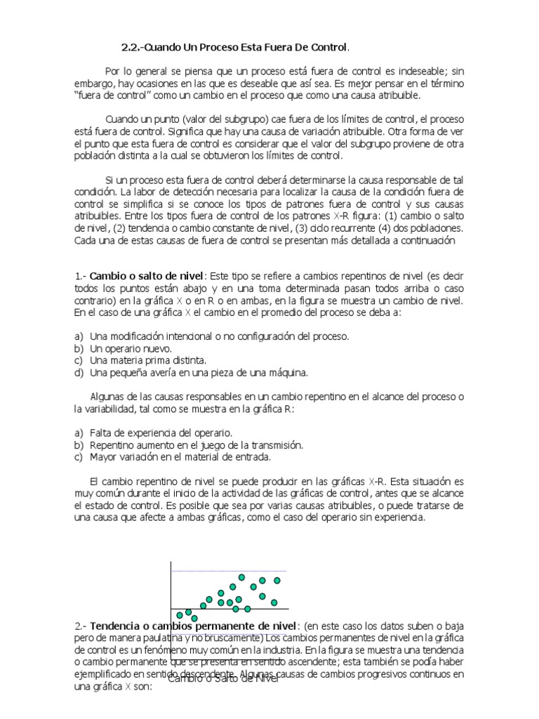 Proceso Fuera de Control: Causas y Patrones | PDF | Fatiga (material ...