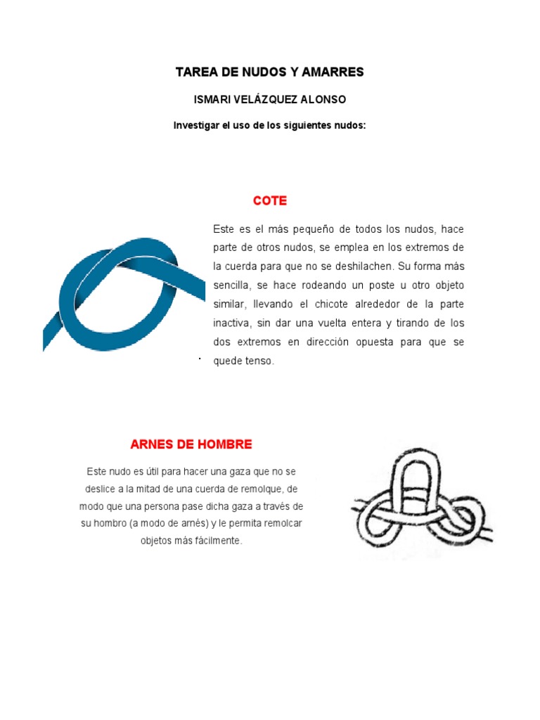 Guía de Nudos y Amarres Básicos | PDF | Nudo | Cuerda