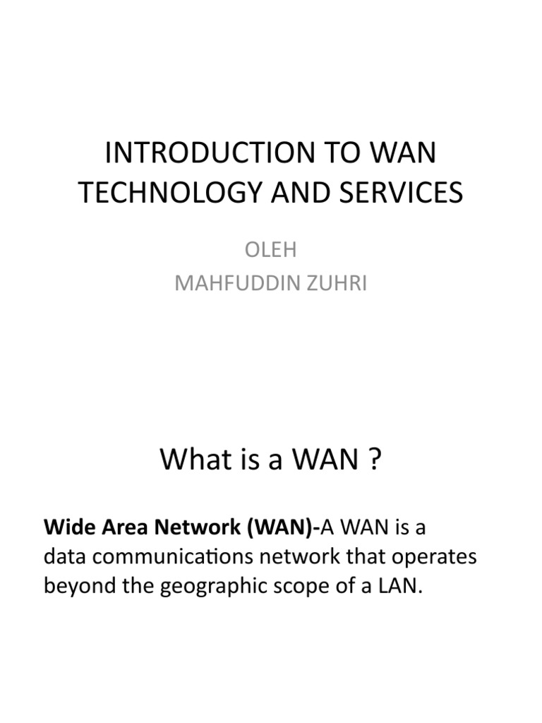 Introduction To Wan Technology and Services | PDF | Wide Area Network ...