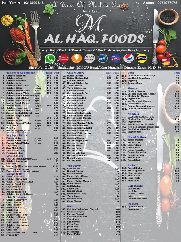 Menu Ah Halal | PDF | Kebab | Sausage