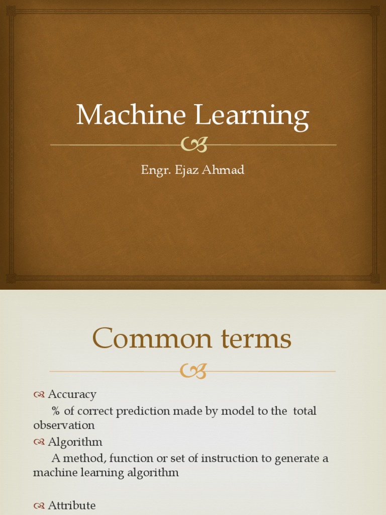 Machine Learning: Engr. Ejaz Ahmad | PDF | Support Vector Machine ...