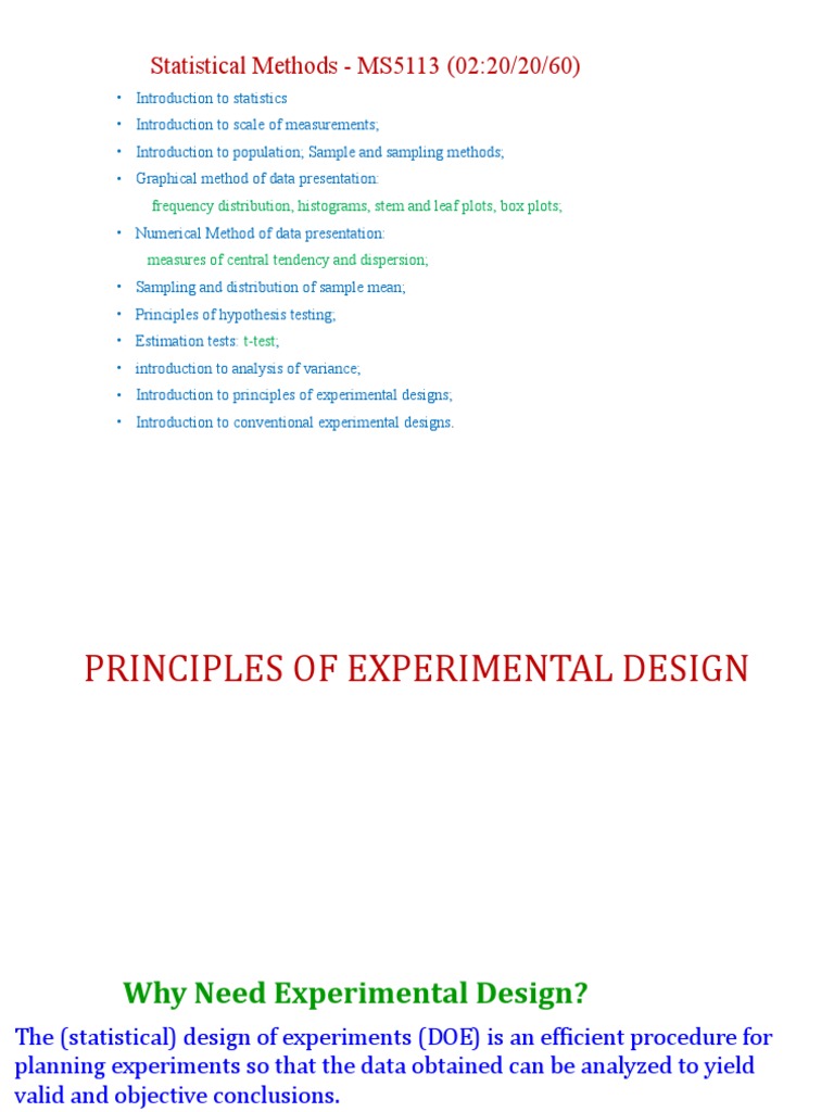 13 - Principles of Experimental Designs - CRD | PDF | Design Of ...