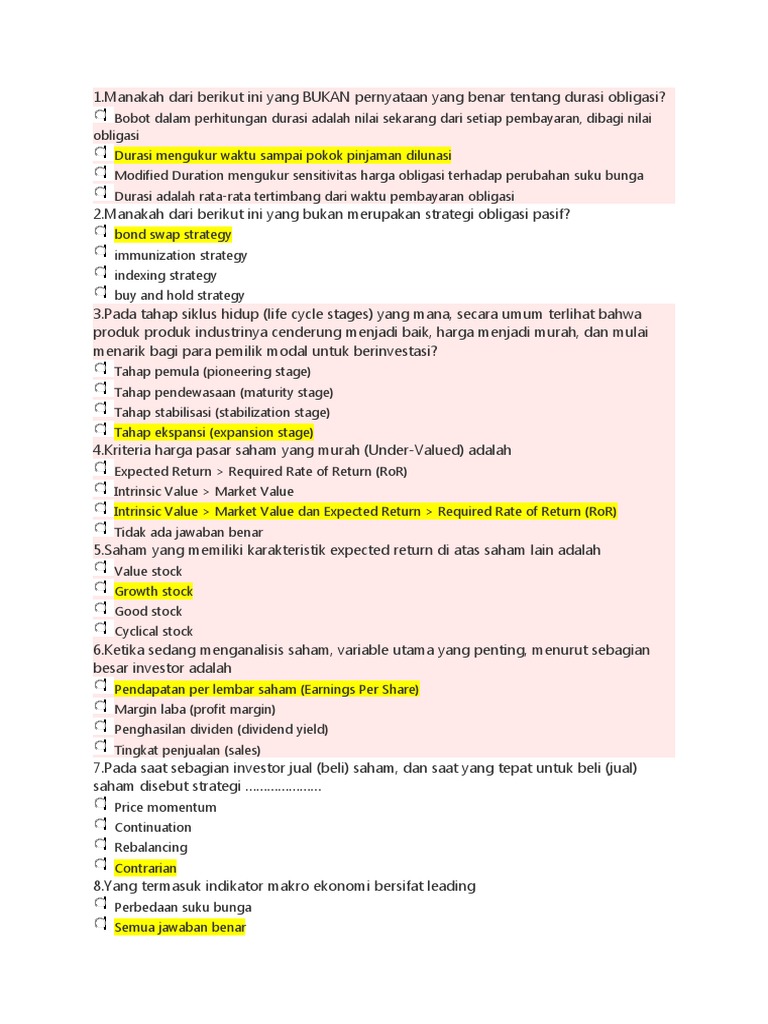 Quiz Sebelum Uas | PDF