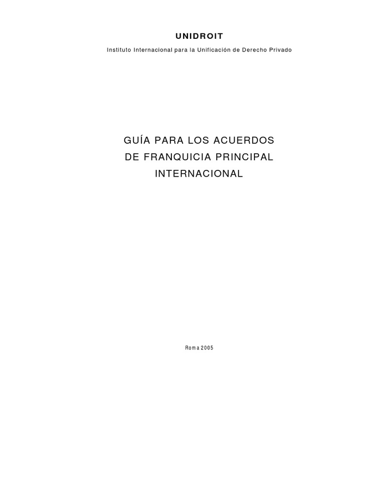 UNIDROIT Guía Franquicia | PDF | Franquiciamiento | Propiedad intelectual