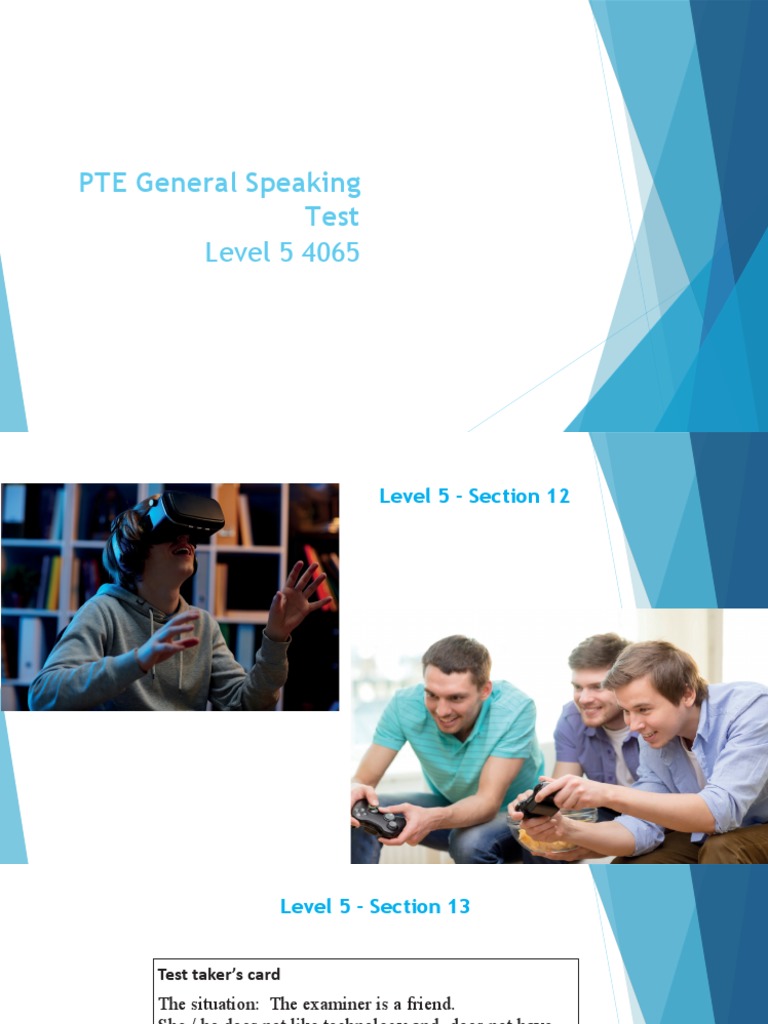 PTE General Speaking Test: Level 5 4065 | PDF