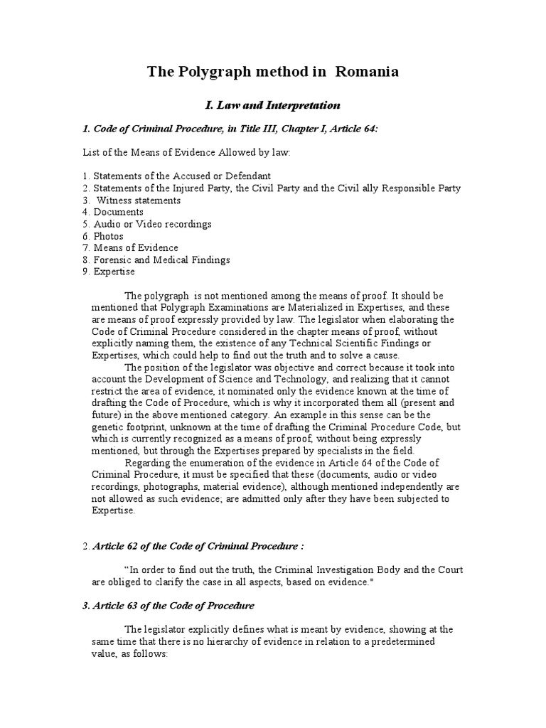 The Polygraph Usage in Romania and Japan Info | PDF | Polygraph | Science