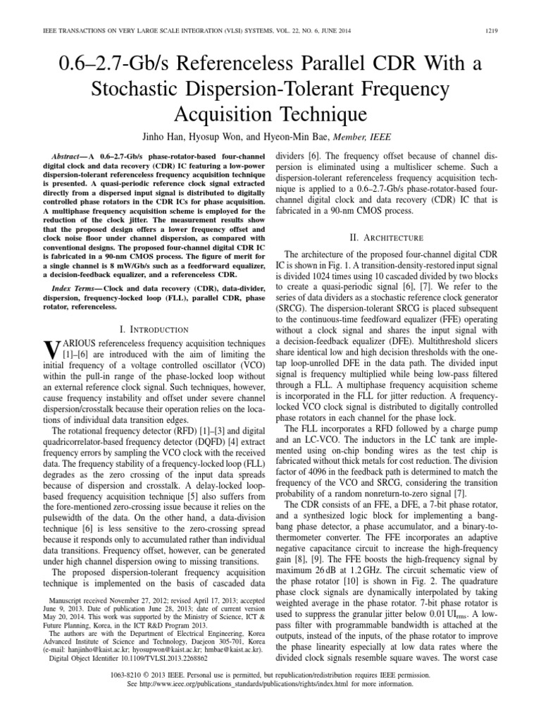 0.6-2.7-Gbs Referenceless Parallel CDR With A Stochastic Dispersion ...