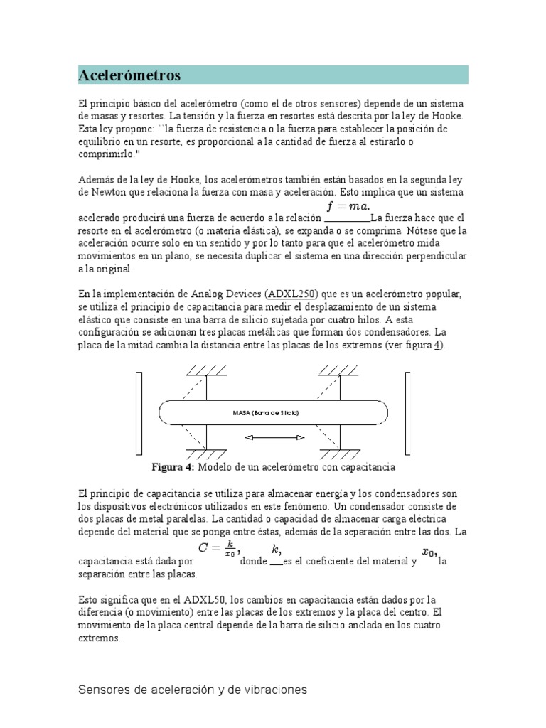 Funcionamiento y Aplicaciones de Acelerómetros | PDF | Acelerómetro ...