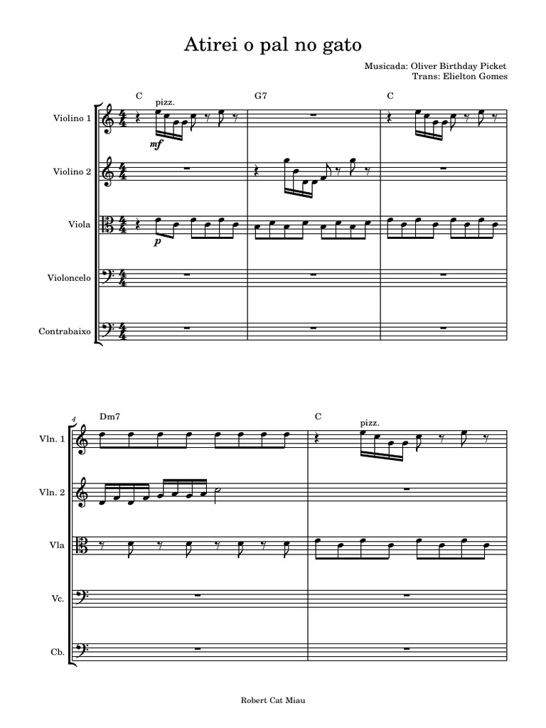 Atirei - o - Pal - No - Gato-Partitura - e - Partes - Concluido | PDF
