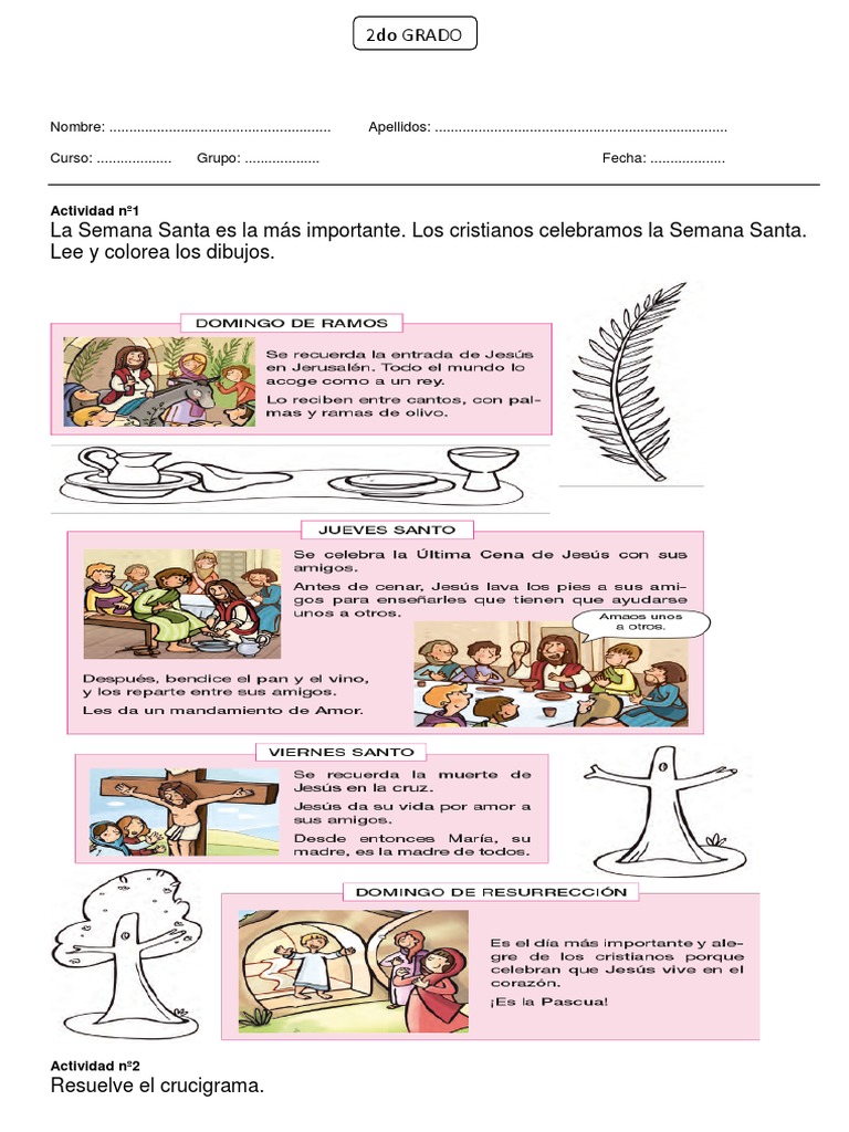 SEMANA SANTA 2DO PRIM - Editorial - Salesiana | PDF