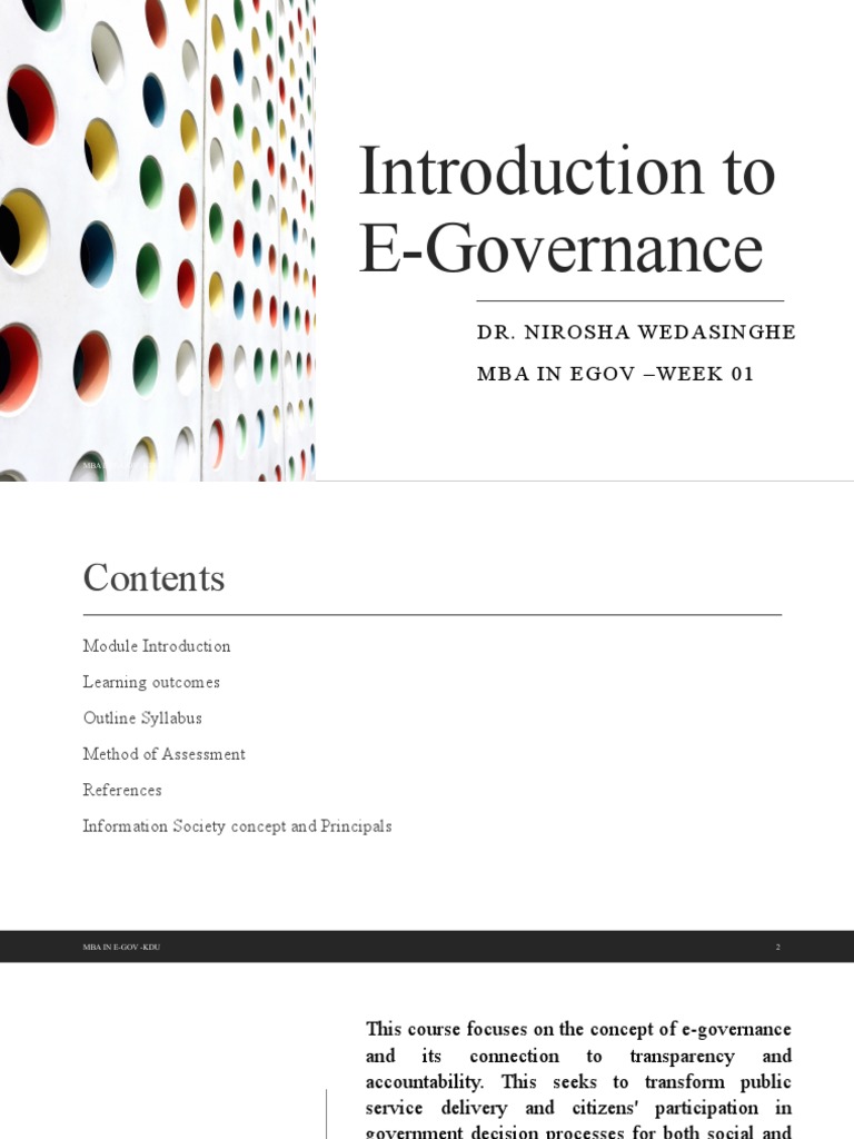 Understanding E-Governance Concepts | PDF | E Government | Policy