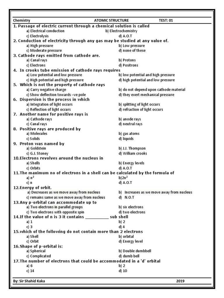 Chapter 3 Atomic Structre | PDF | Atomic Orbital | Energy Level