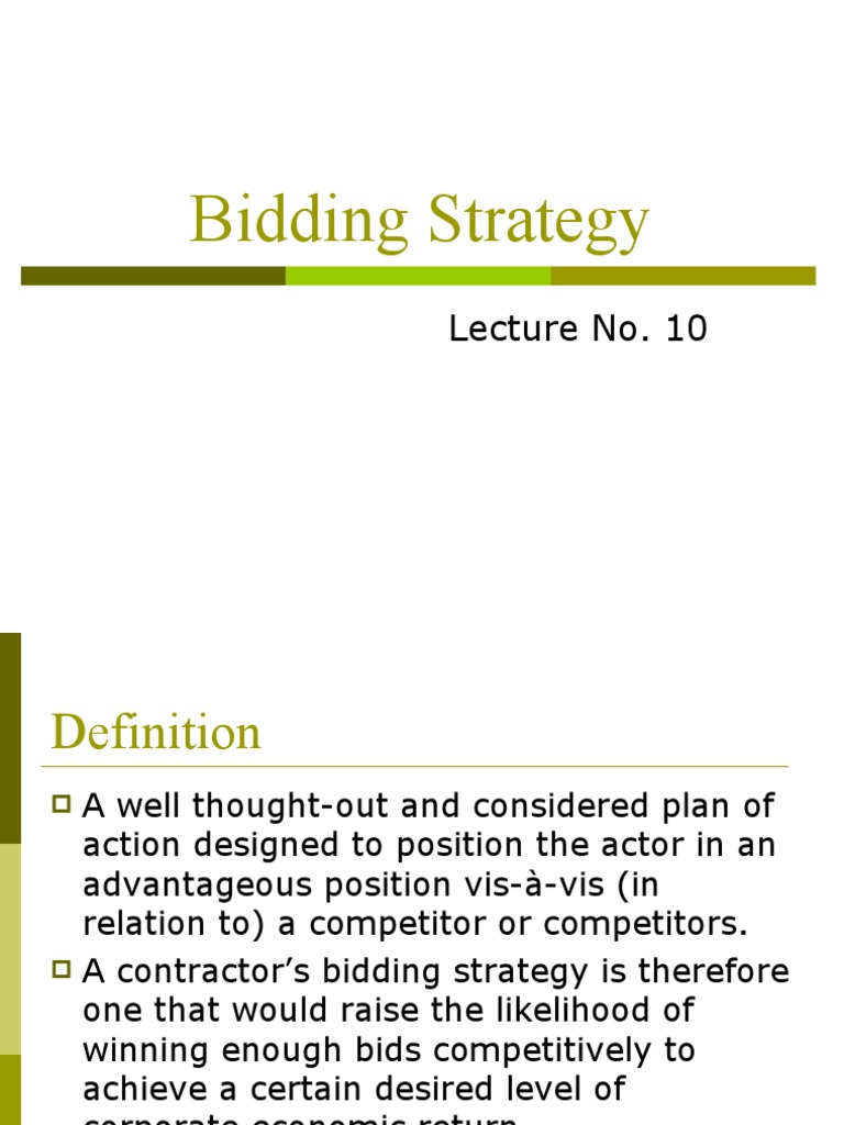Lecture 10-Bidding Strategy | PDF | Employment | Economies