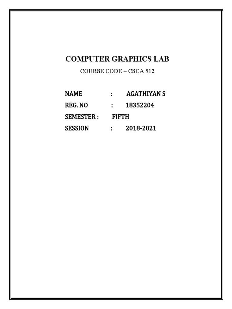 Computer Graphics Lab | PDF