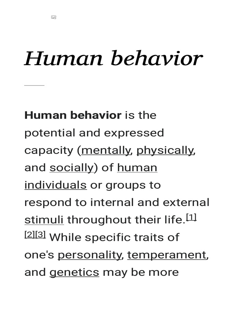 Human Behavior | PDF | Human Behavior | Behavioural Sciences