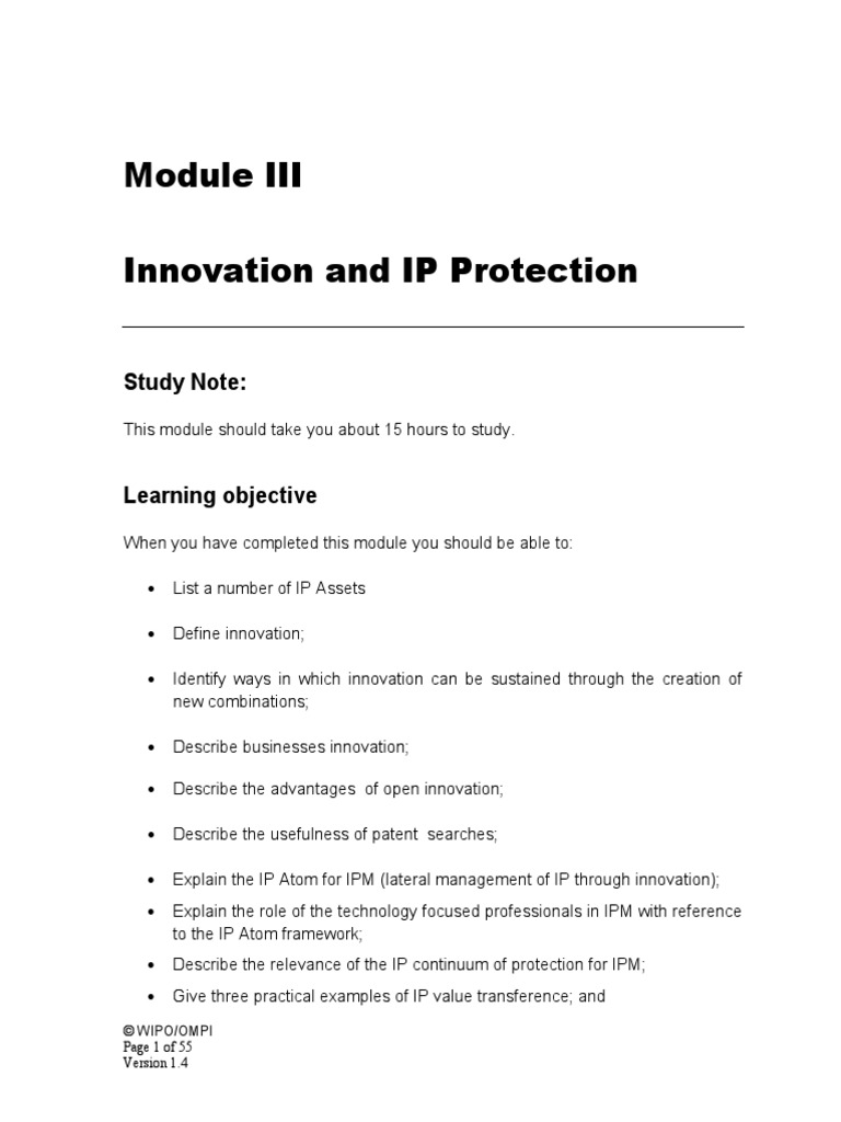 07 - Module 3 - Innovation and IP Protection | PDF | Intellectual ...