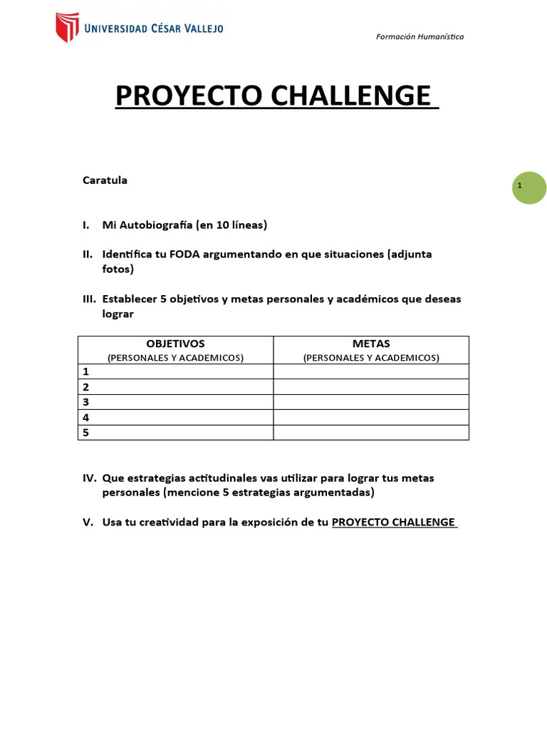1° PROYECTO CHALLENGE 13 Cam | PDF
