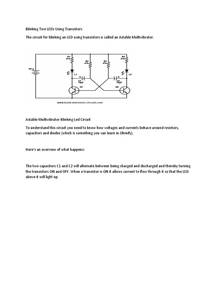 LED Flasher Circuit Diagram | PDF