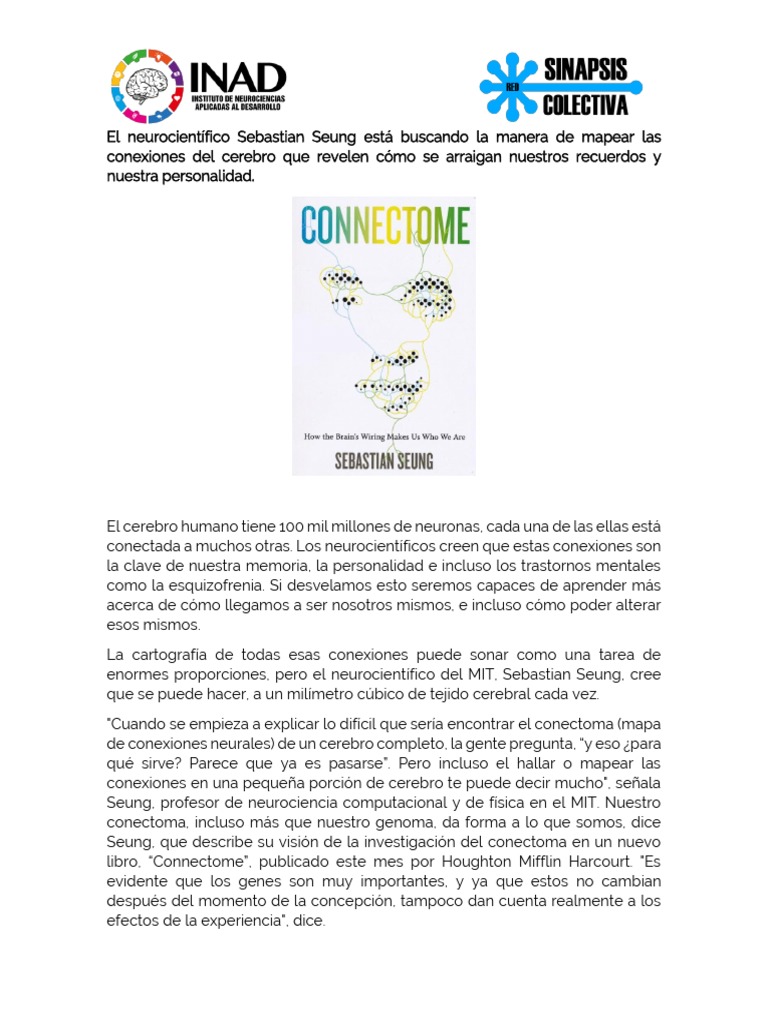 PDF Conectoma | PDF | Neurociencia | Cerebro
