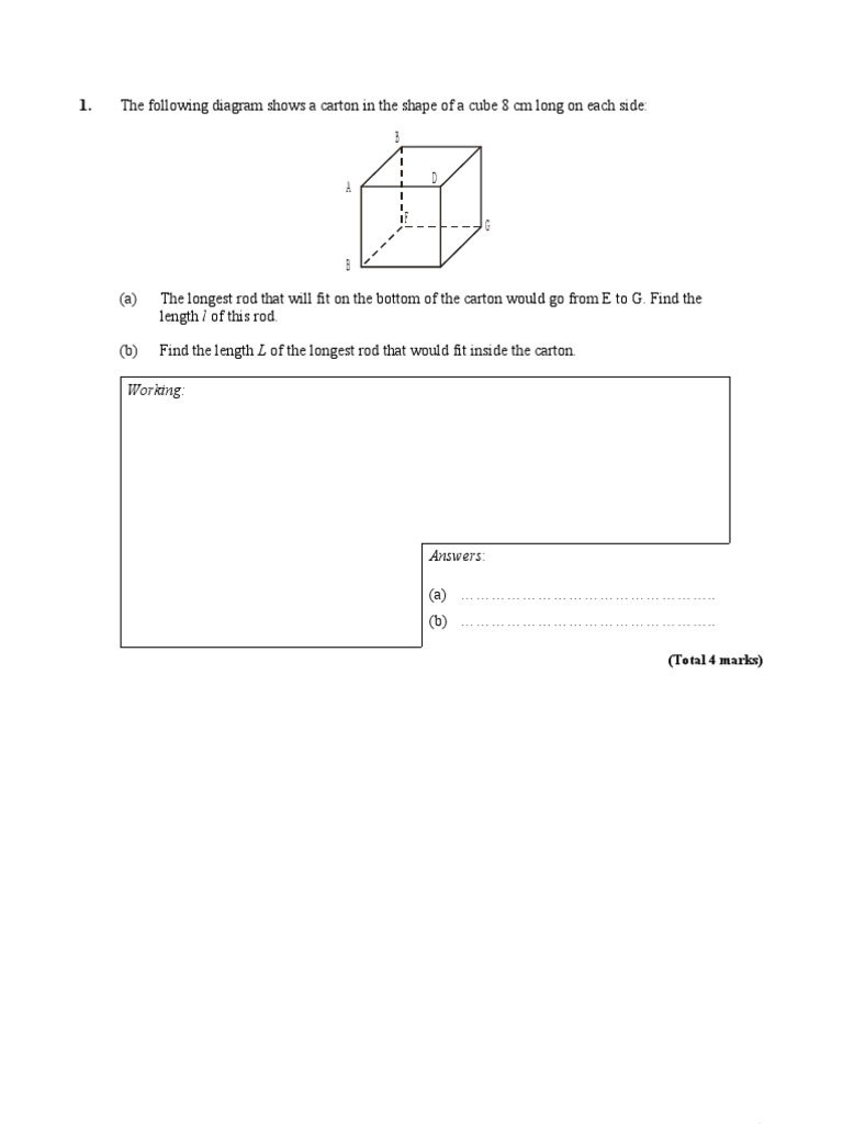 3D Geometry | PDF | Volume | Area