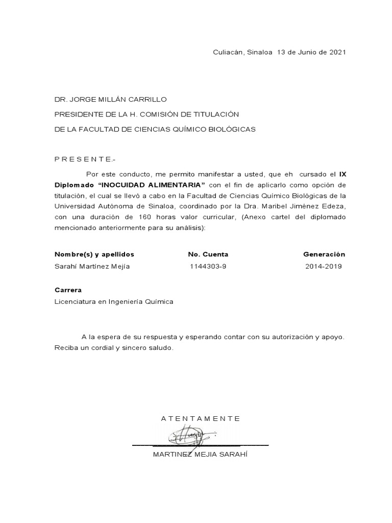 Carta Opción de Titulación. | PDF Carta Opción de Titulación. | PDF
