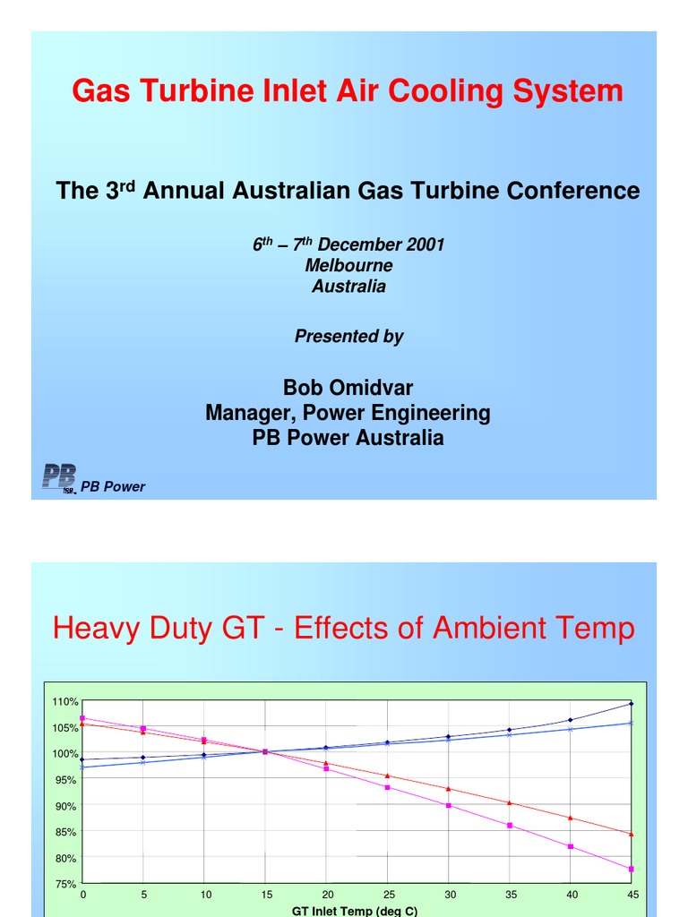 Presentacion Air Inlet Cooling System | PDF | Air Conditioning | Refrigeration
