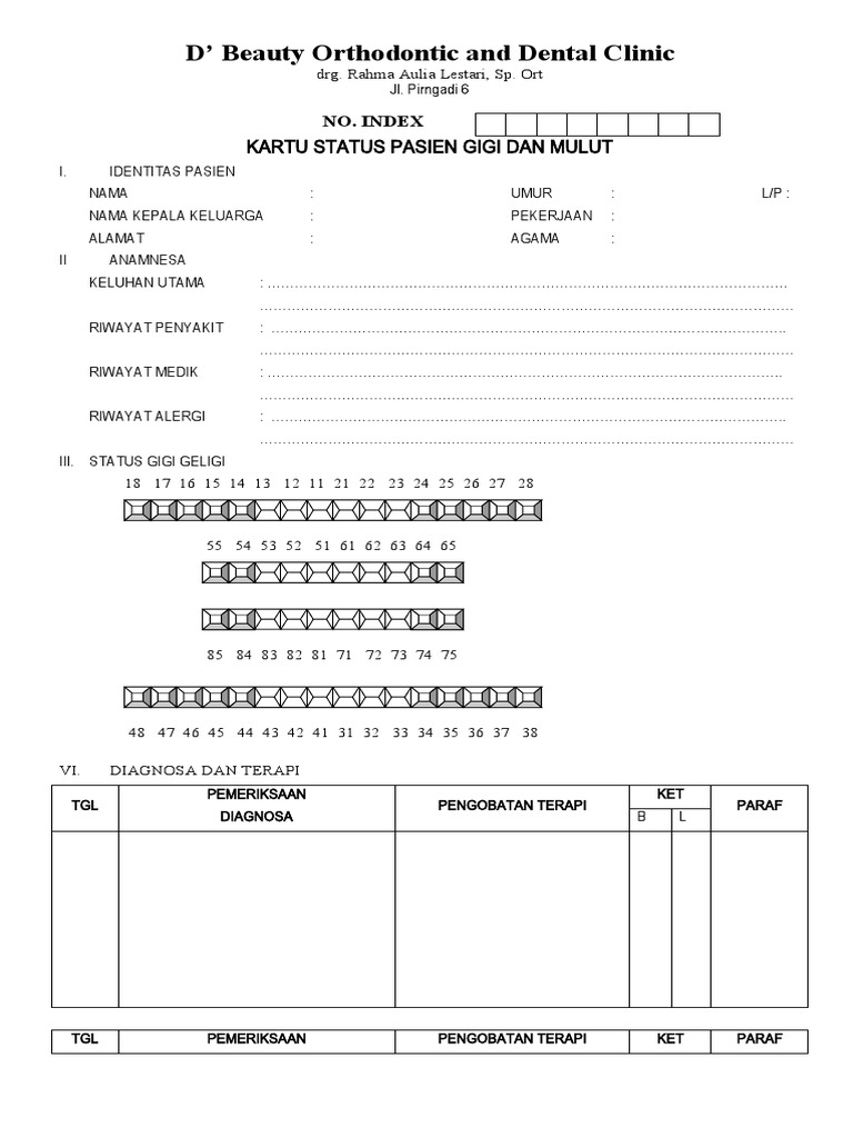 Status Pasien Gigi Dan Mulut | PDF