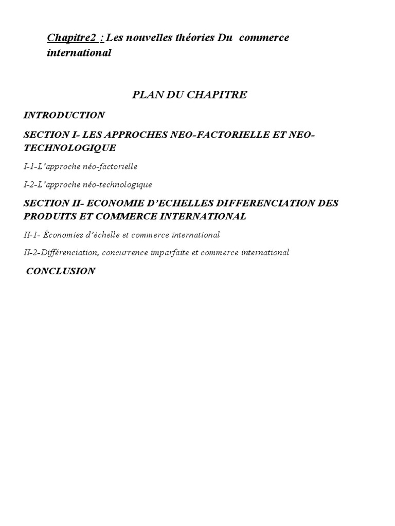 Chap 2+3 | PDF | Économie d'échelle | Protectionnisme