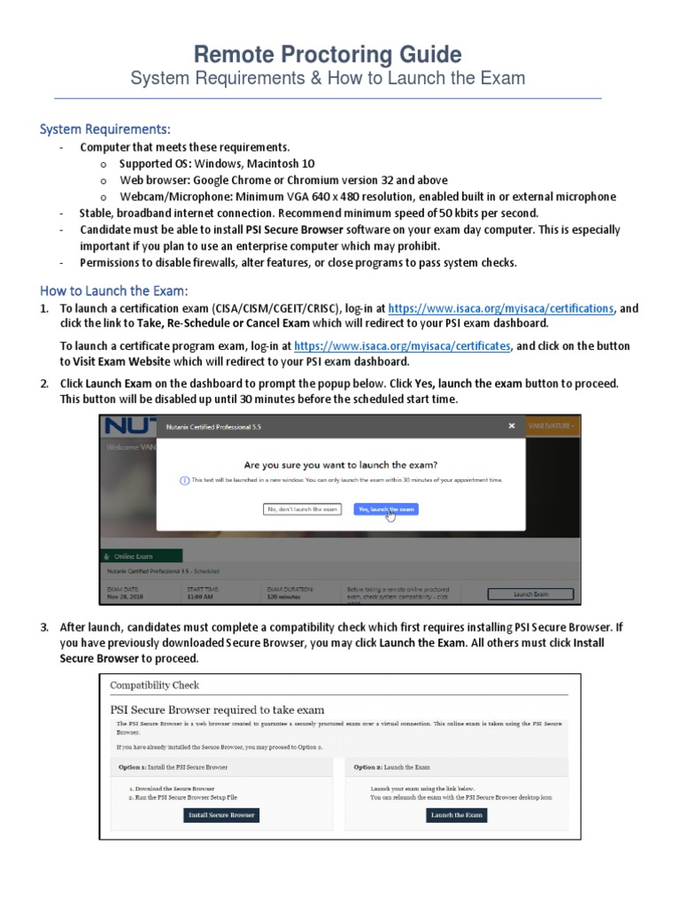 Remote Proctoring Exam Setup Guide | PDF | Career & Growth | Computers