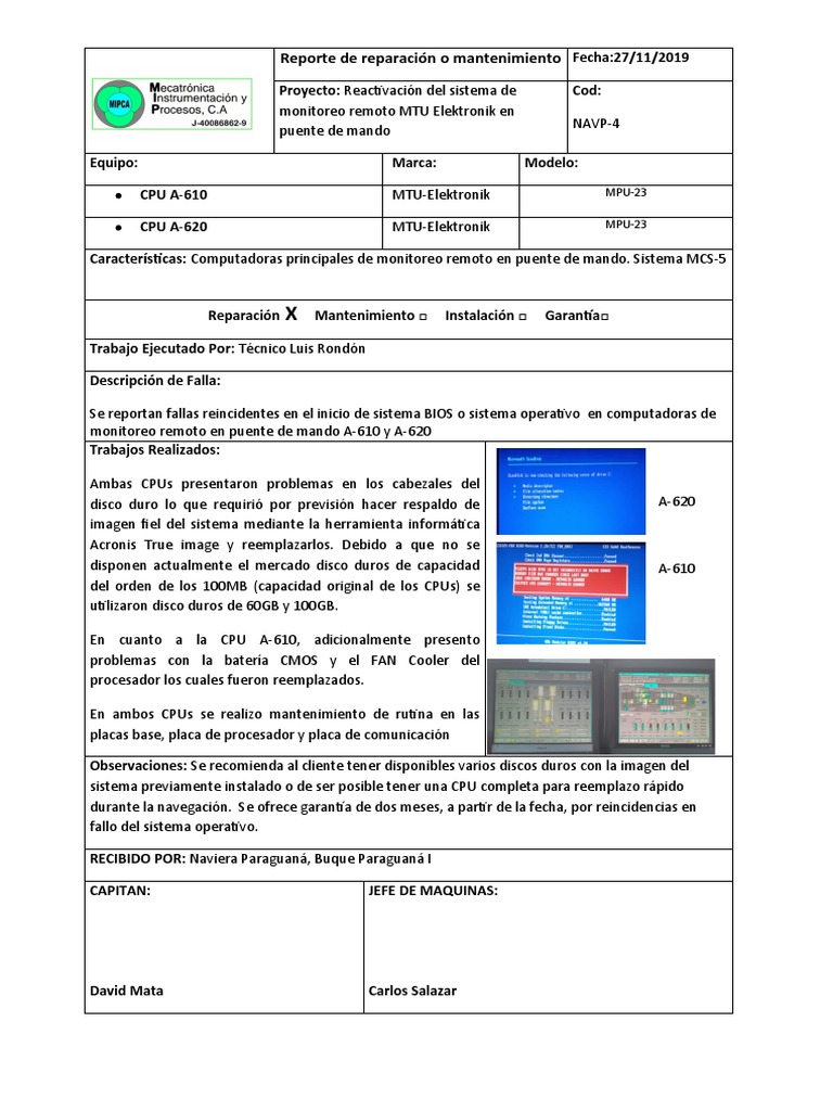 Reporte Reparacion Computadoras | PDF