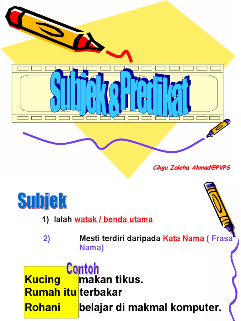 Nota Subjek dan Predikat Tingkatan 3 | PDF