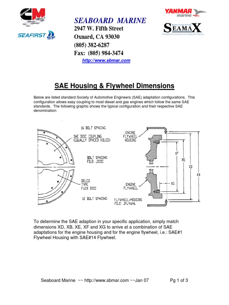 SAE Flywheels-Housings Jan07 | PDF