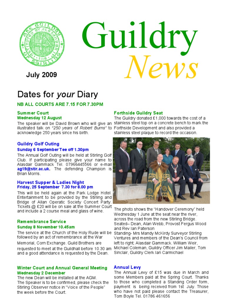 Guildry News July 2009 | PDF | Home & Garden
