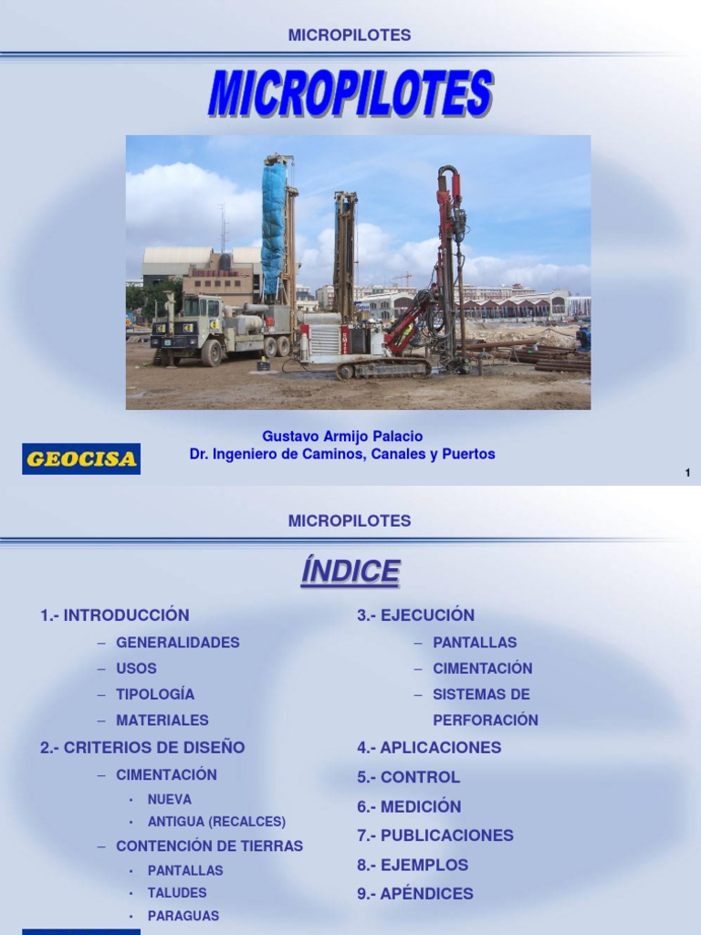 Guía de Diseño y Uso de Micropilotes | PDF | Fundación profunda ...